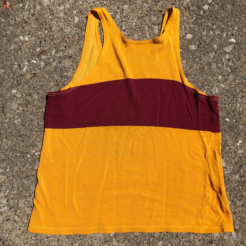 Vintage 1950s/60s Nylon Rowing Tank in Yellow/burgundy - Etsy