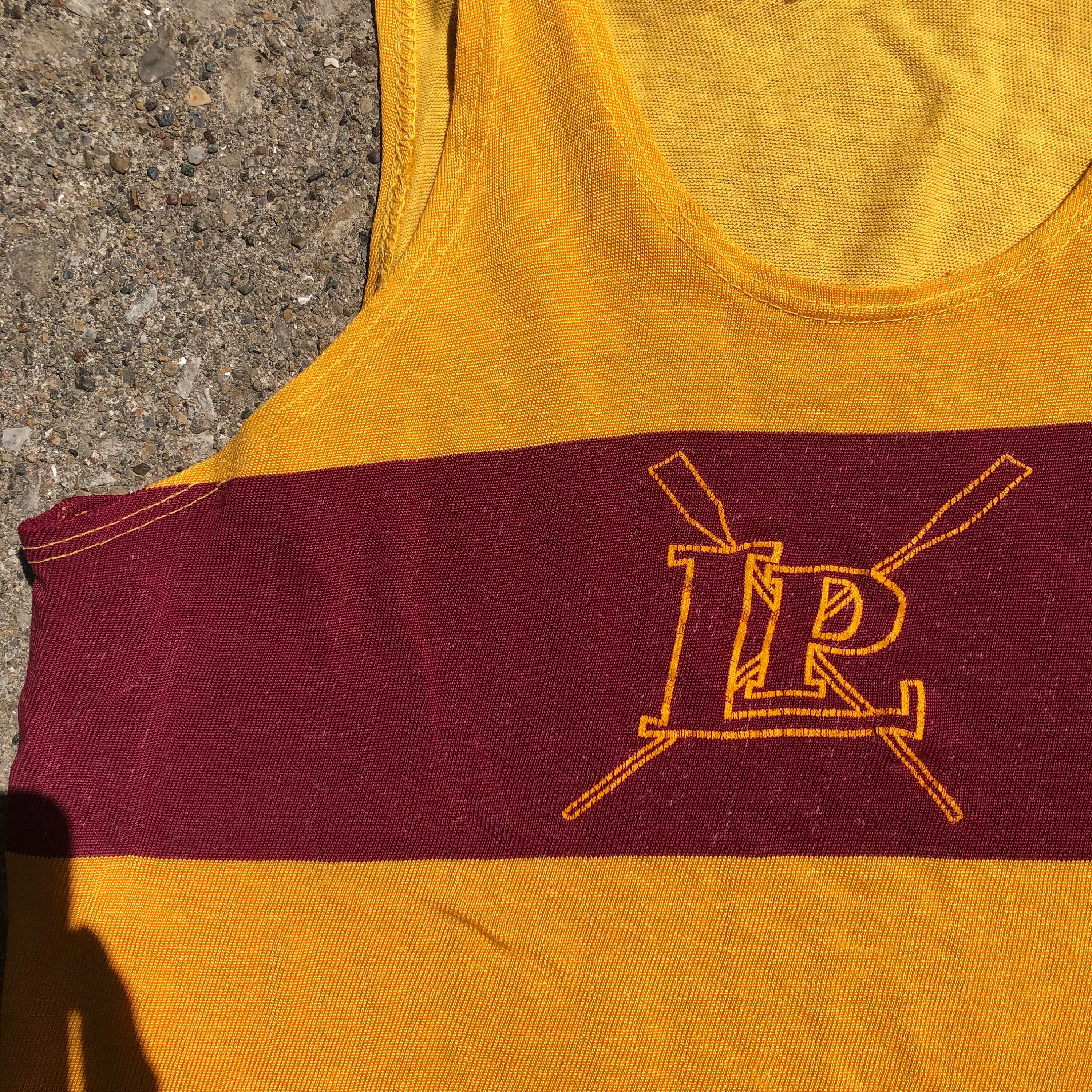 Vintage 1950s/60s Nylon Rowing Tank in Yellow/burgundy - Etsy