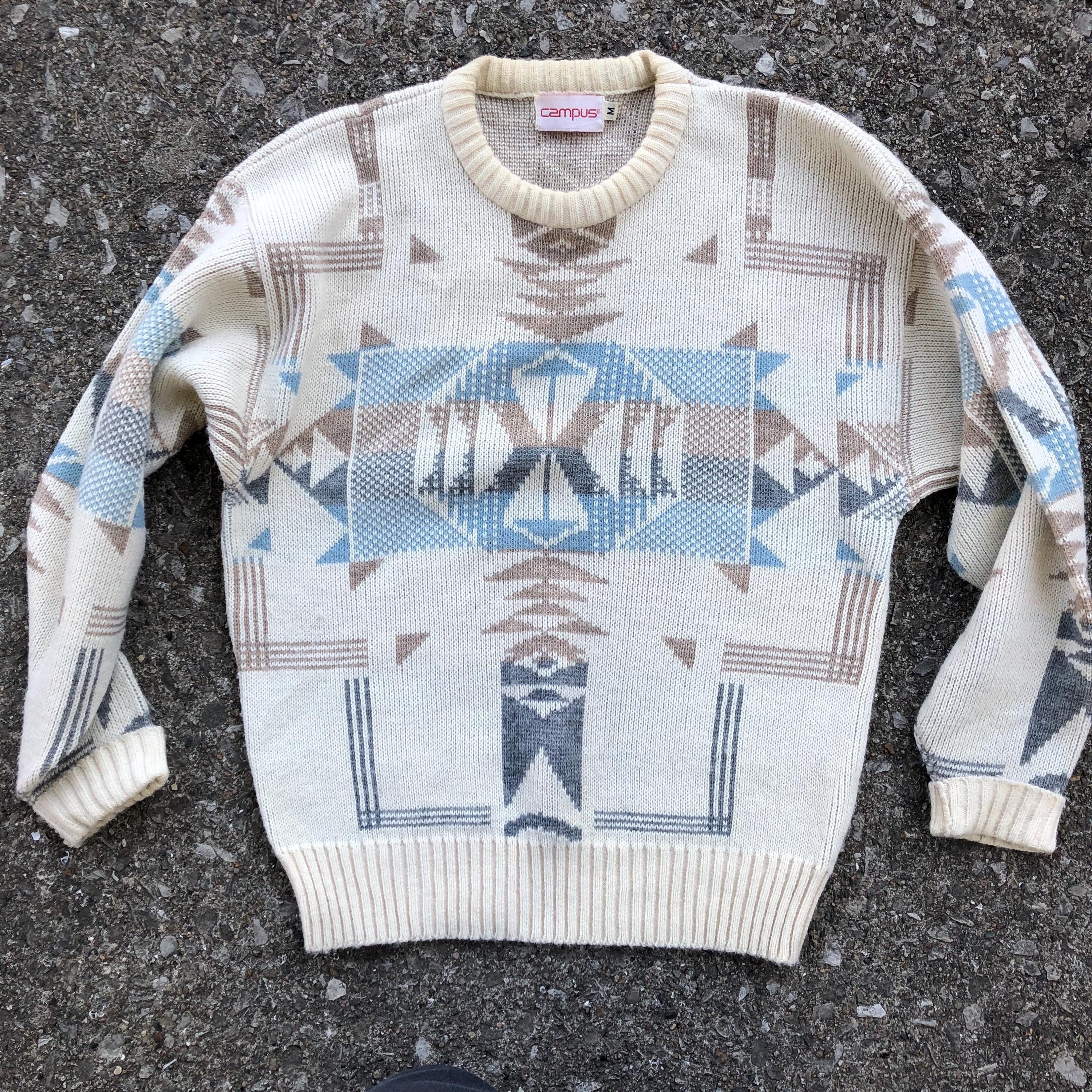 Vintage Southwestern Print 1970s Sweater From Canpus - Etsy
