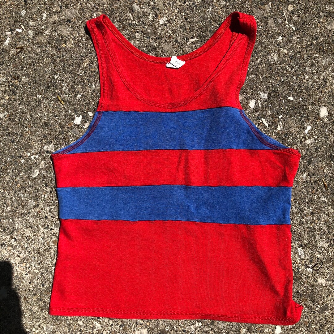 Vintage Red and Blue Striped Rowing/nautical Racer Back Tank Top. - Etsy