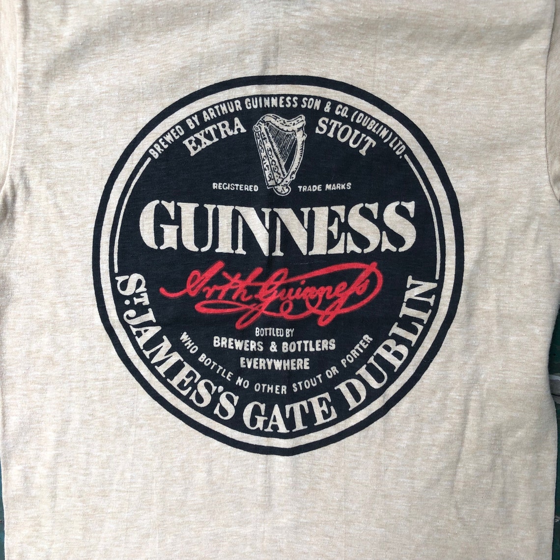 Vintage 1970s Guinness Beer Ringer Baby Tee - Etsy