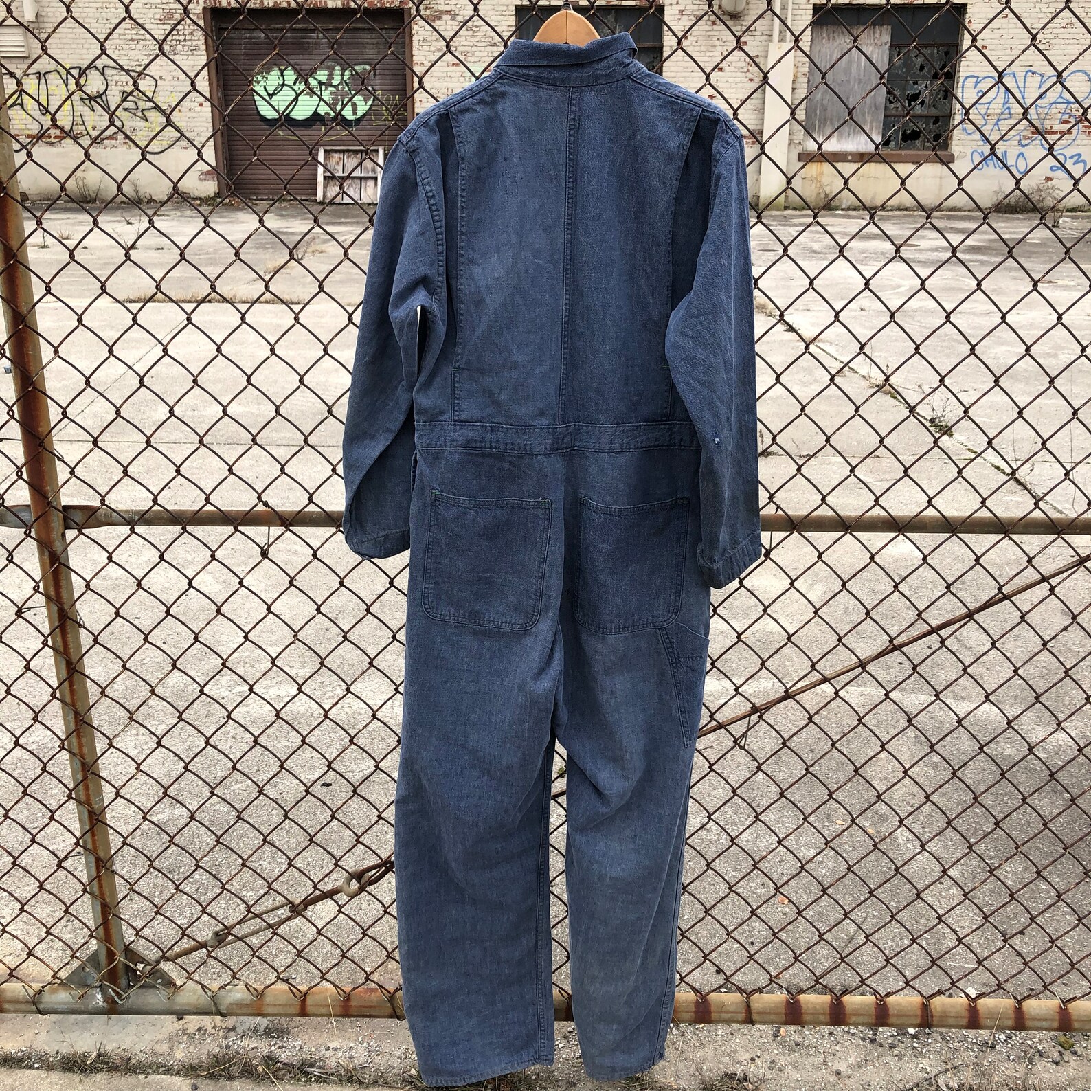 Vintage Blue Top Dark Blue Coveralls in Waist 36 - Etsy