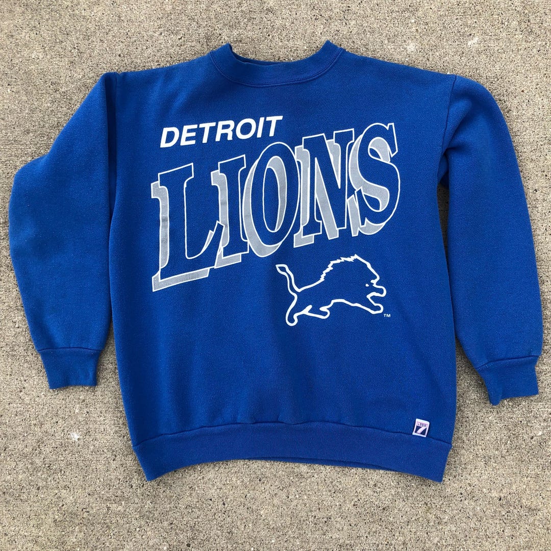 Vintage 1990s Logo 7 Detriot Lions Crewneck Sweatshirt in Medium - Etsy
