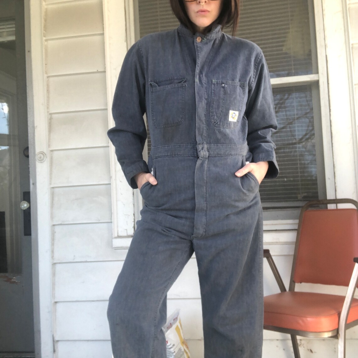 Vintage Blue Top Dark Blue Coveralls in Waist 36 - Etsy