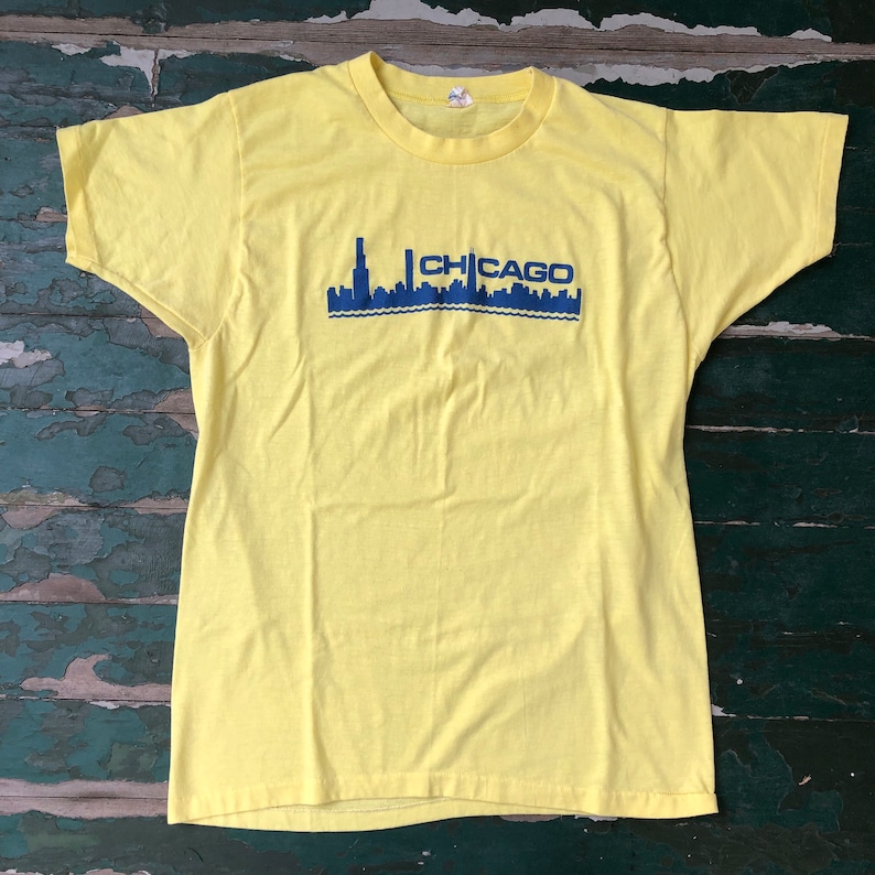 Vintage 1980s Chicago Yellow Souvenir Tee - Etsy