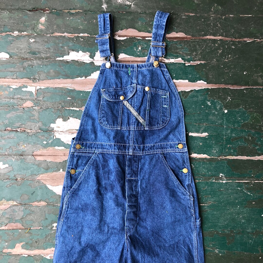 Vintage Key Imperial Button Fly Thick Denim Classic Blue Jean Overalls ...