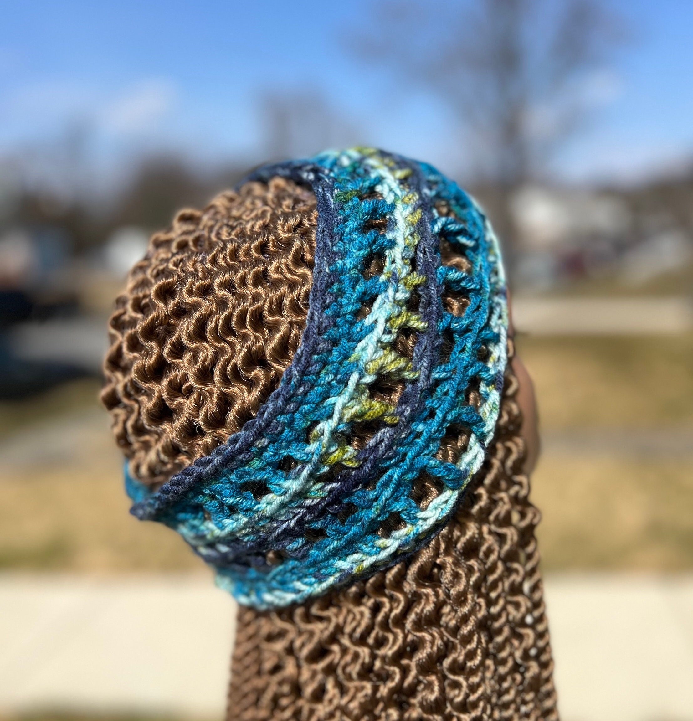 Wavy Color Fading Dreadlock Hippie Bohemian Crocheted Headband or Dread ...