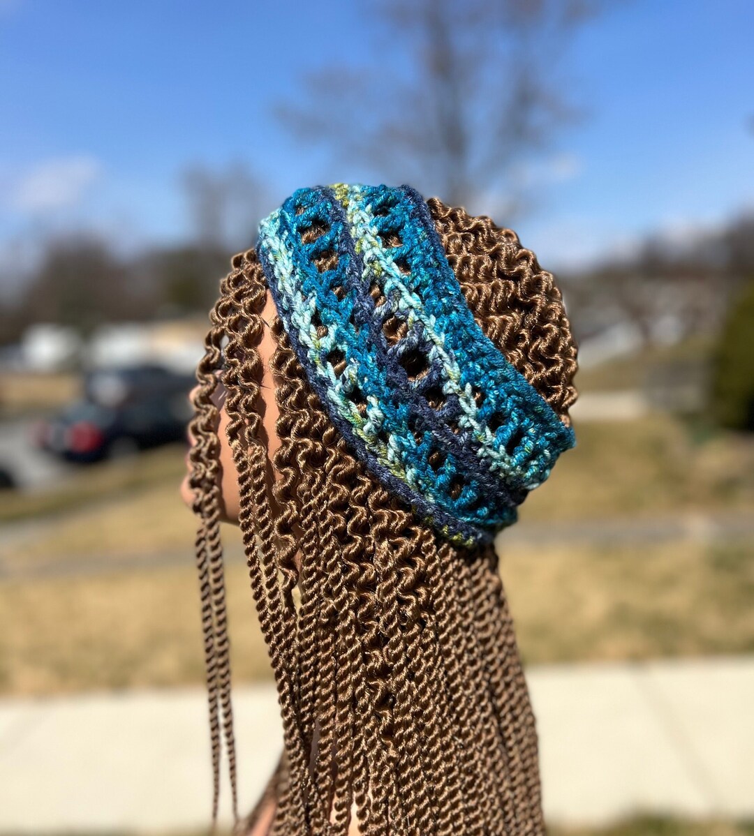 Wavy Color Fading Dreadlock Hippie Bohemian Crocheted Headband or Dread ...