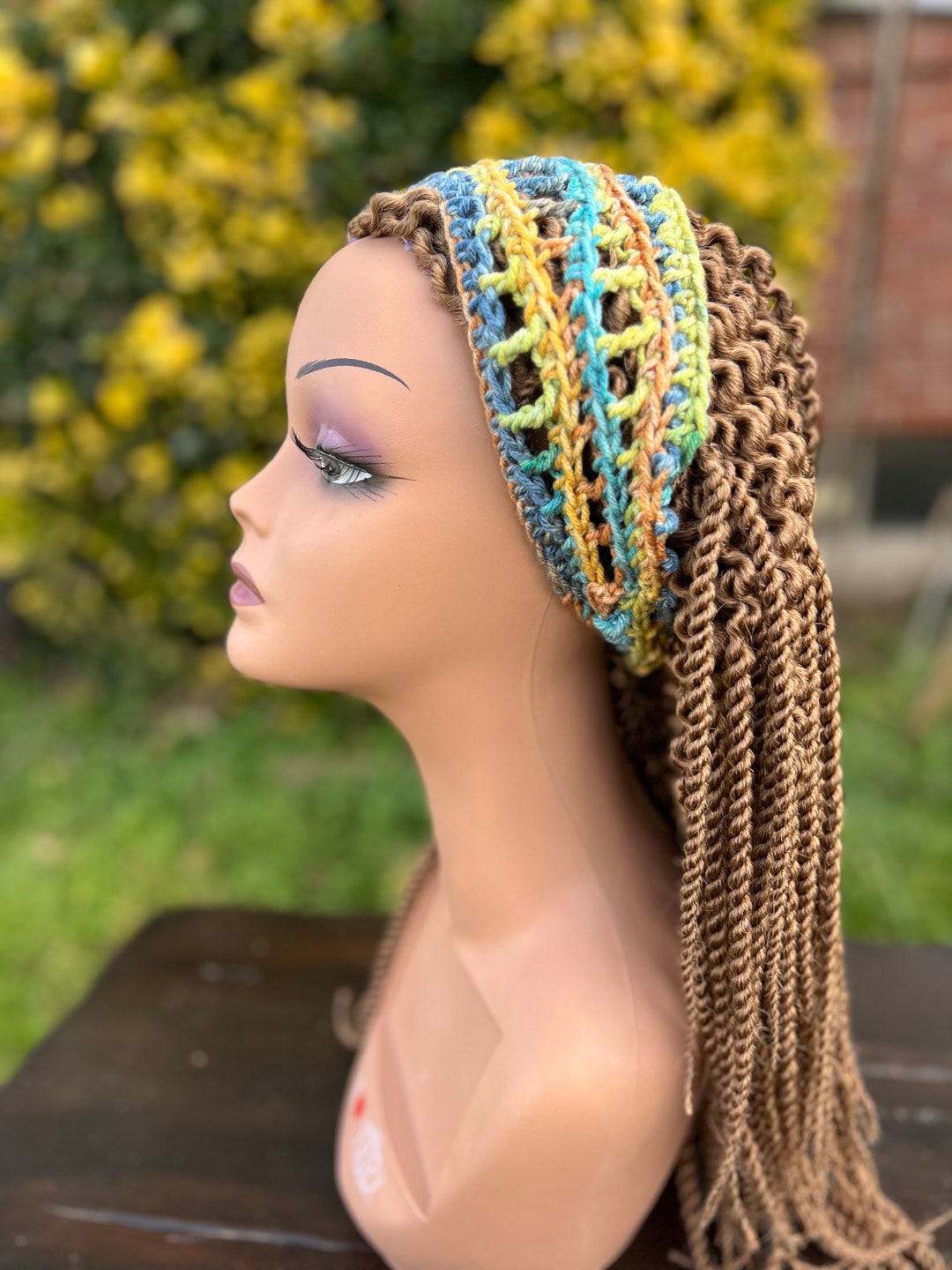 Wavy Color Fading Dreadlock Hippie Bohemian Crocheted Headband or Dread ...