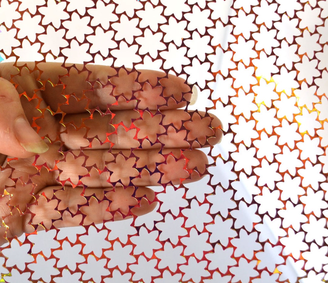 2 Feet 13mm Orange Flowers Large Hole Punchinella Sequin Waste Extra ...