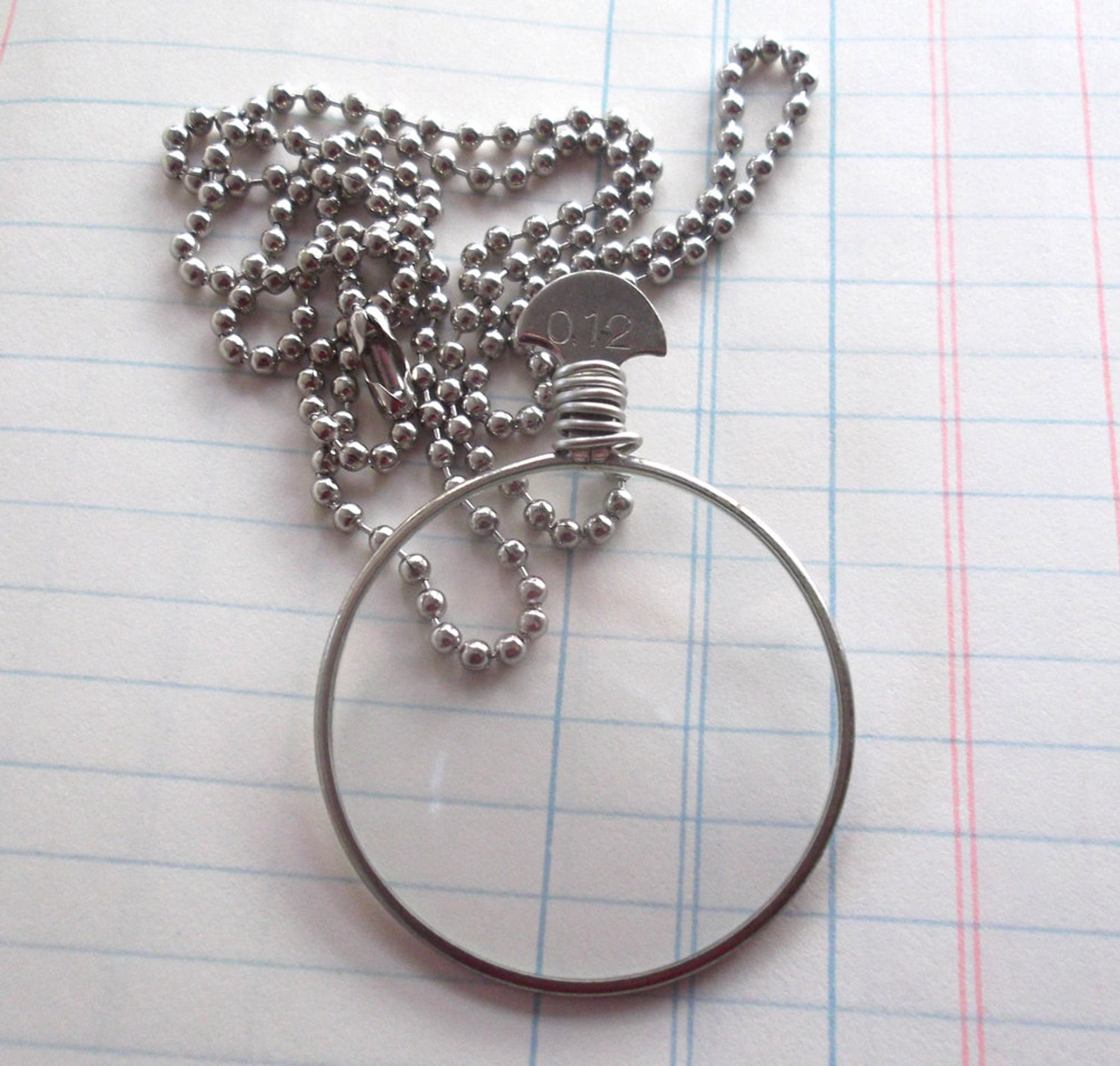 Monocle Necklace Vintage Optical Lens Pendant - Etsy