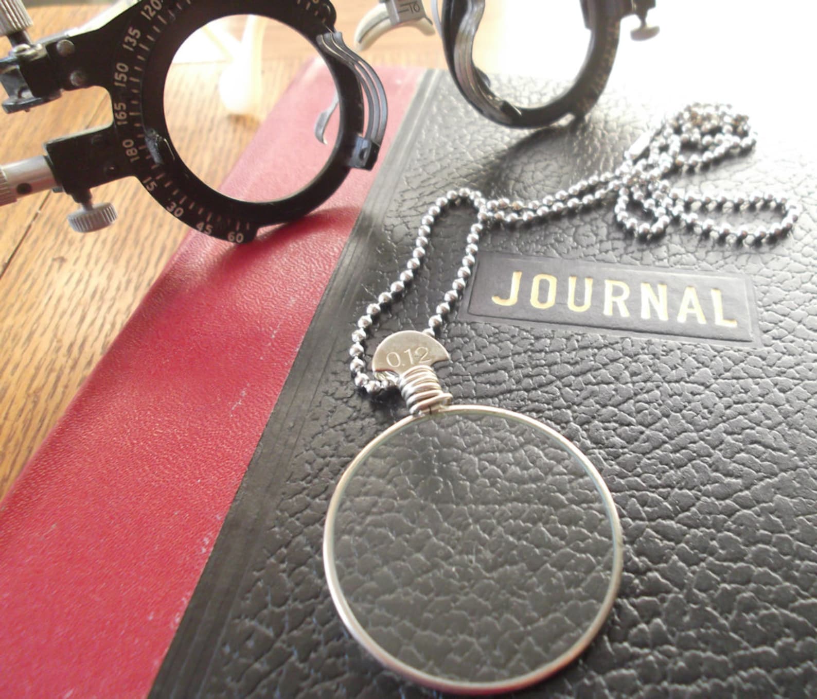 Monocle Necklace Vintage Optical Lens Pendant - Etsy
