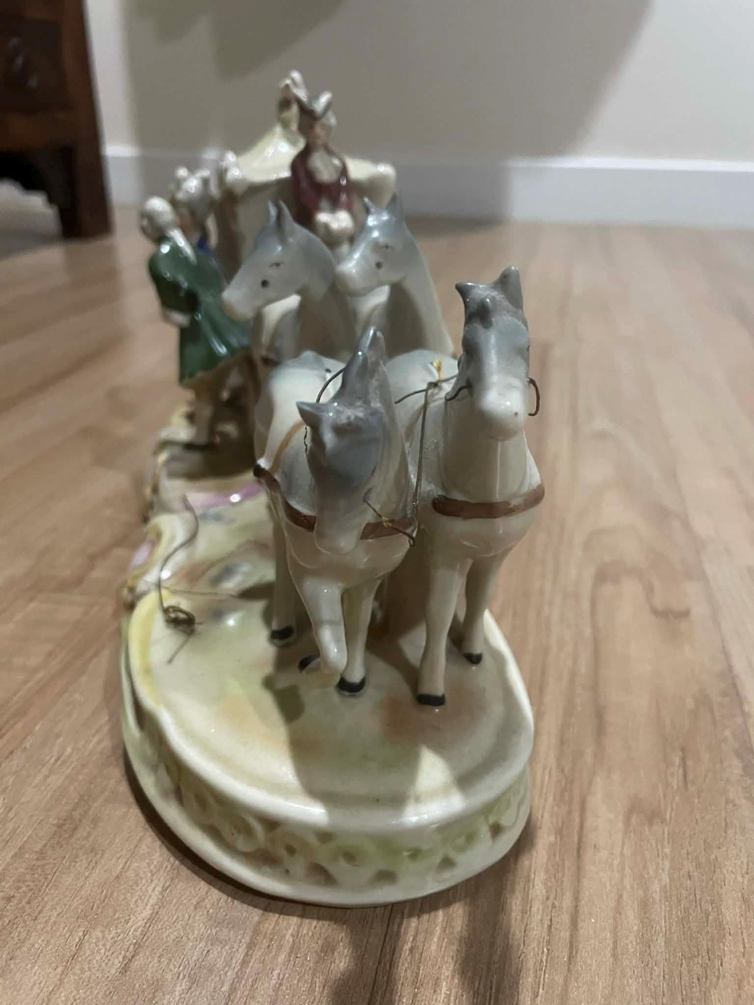 Horse Carriage Statue Porcelian 34 Cm GERMANY - Etsy