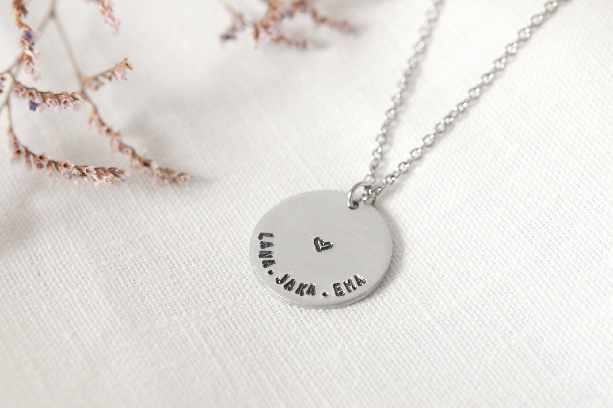 Personalized Kids Names Necklace: Aluminum Family Name Circle - Etsy