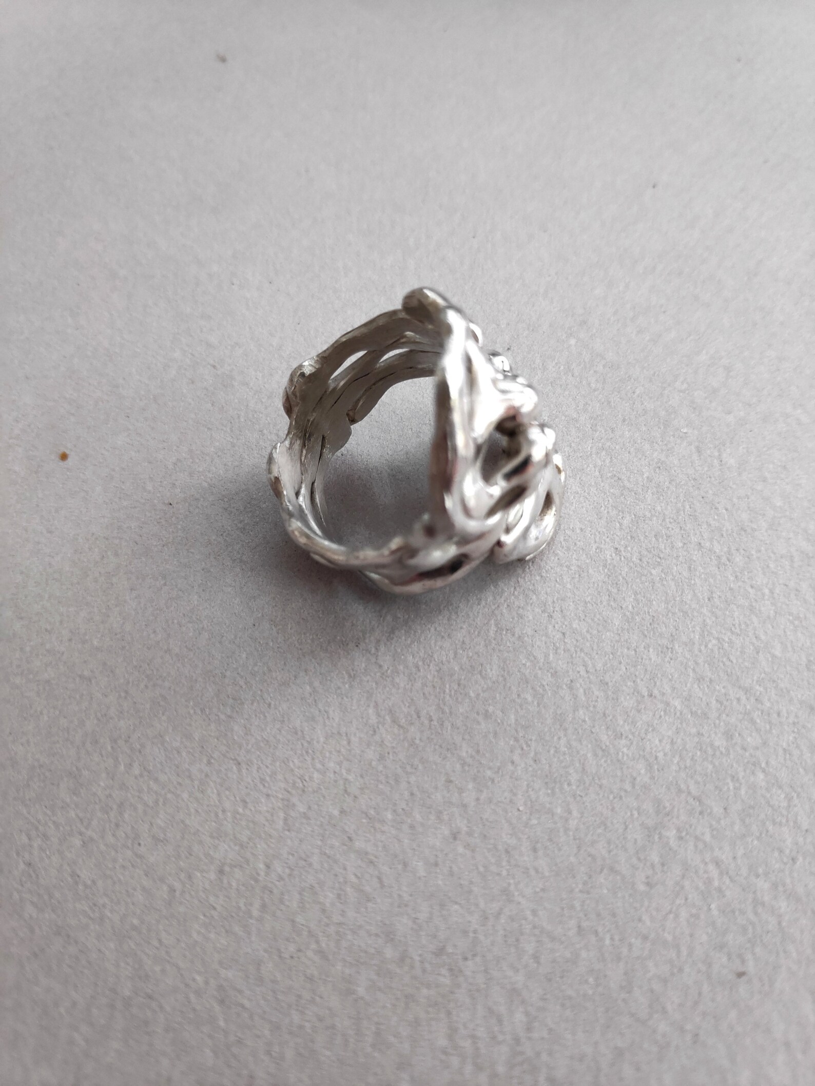 Wide Abstract Silver Ring Artistic 925 Sterling Silver Ring - Etsy