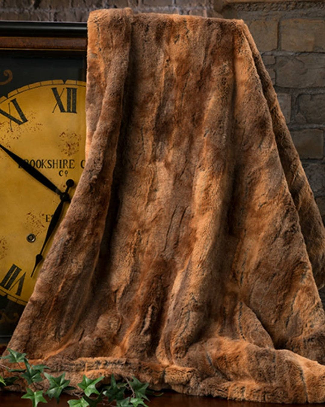 Faux Fur Fox Blanket, Copper Fox Fur Blanket, Luxury Home Decor, Faux ...