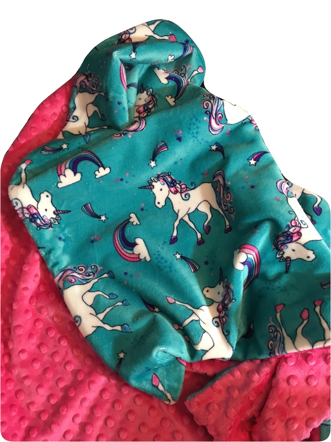 Unicorn Minky Baby Blanket Personalized Baby Blanket Pink - Etsy