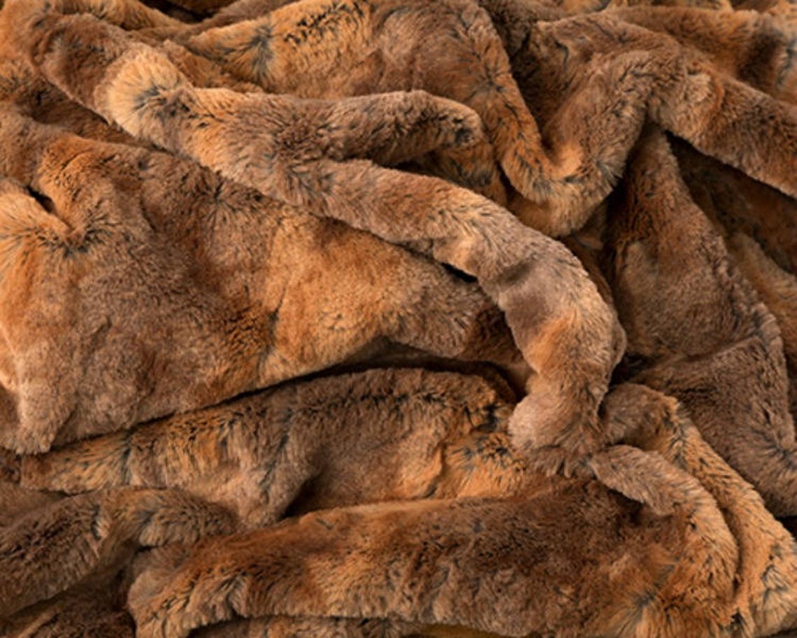 Faux Fur Fox Blanket Copper Fox Fur Blanket Luxury Home | Etsy