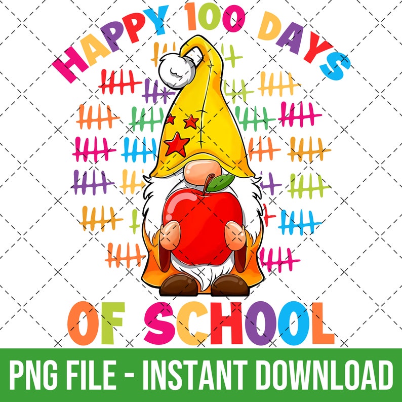 Happy 100 Days of School Gnomes Png PNG Files for - Etsy Australia