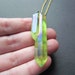 Green Quartz Necklace - Angel Aura Quartz Pendant - Double Quartz on a ...