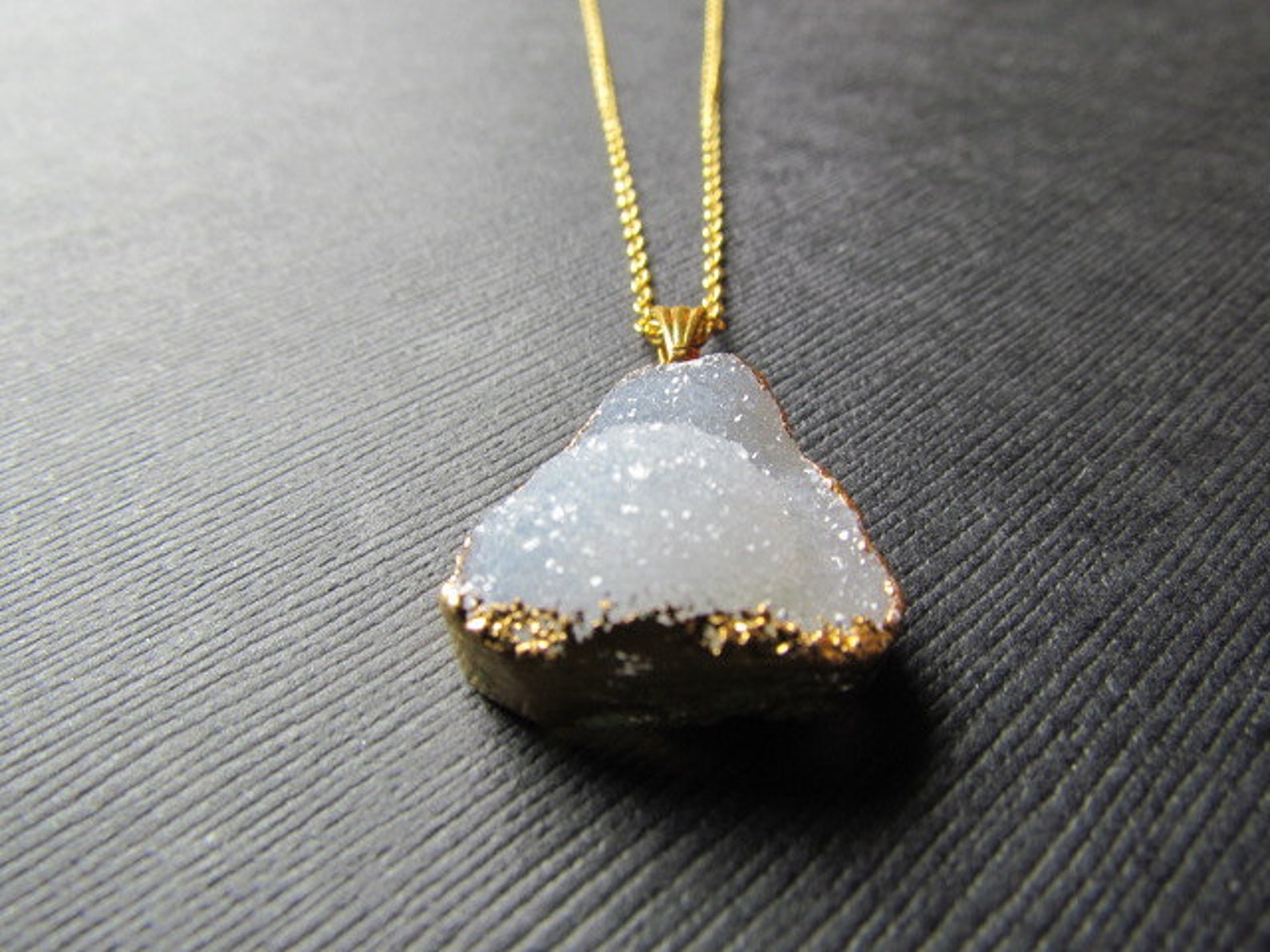 Gold Geode Necklace - Druzy Pendant - Gemstone Jewelry - Geode Pendant ...