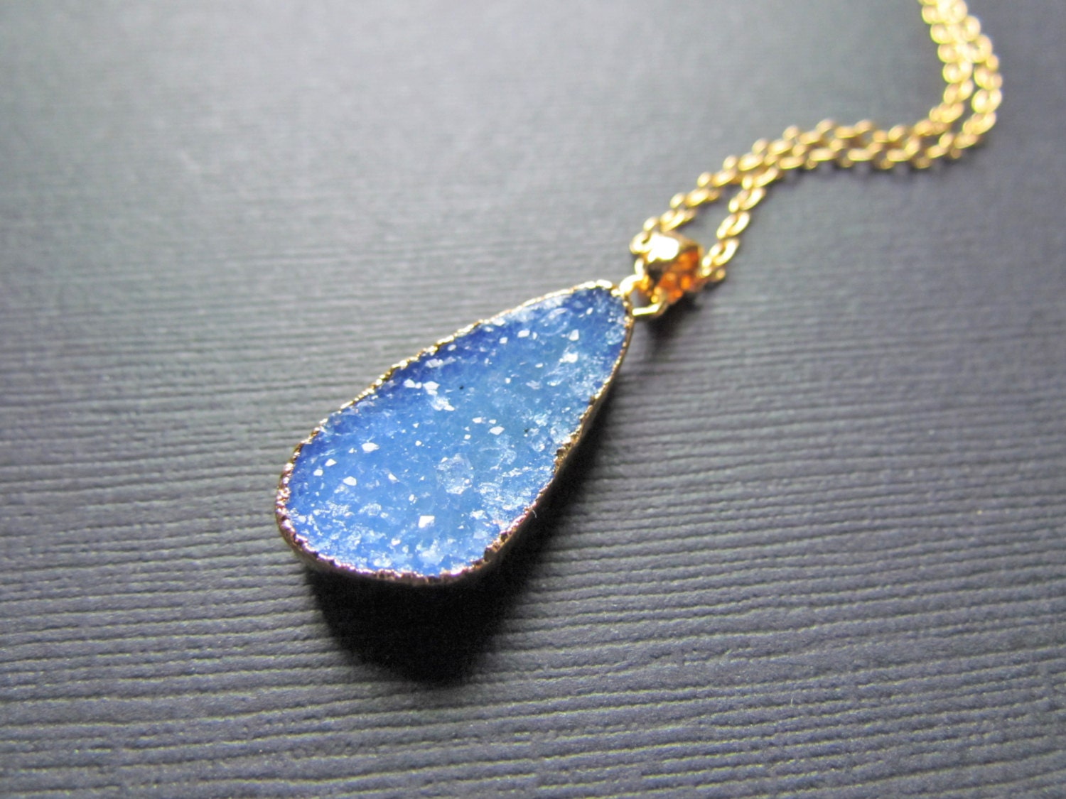 Royal Blue Druzy Necklace Agate Druzy Necklace Agate | Etsy