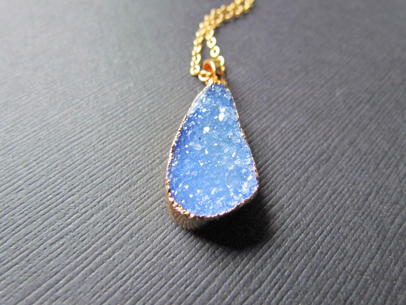 Royal Blue Druzy Necklace Agate Druzy Necklace Agate | Etsy