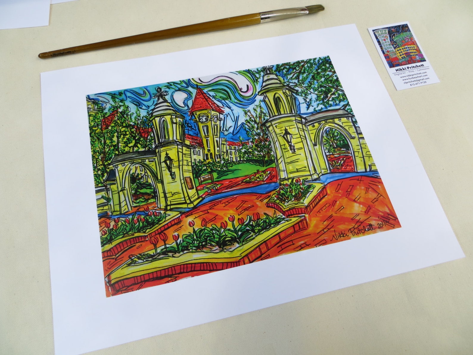 Indiana University, IU Sample Gates, Hoosiers, 11 X 14 Signed Print - Etsy