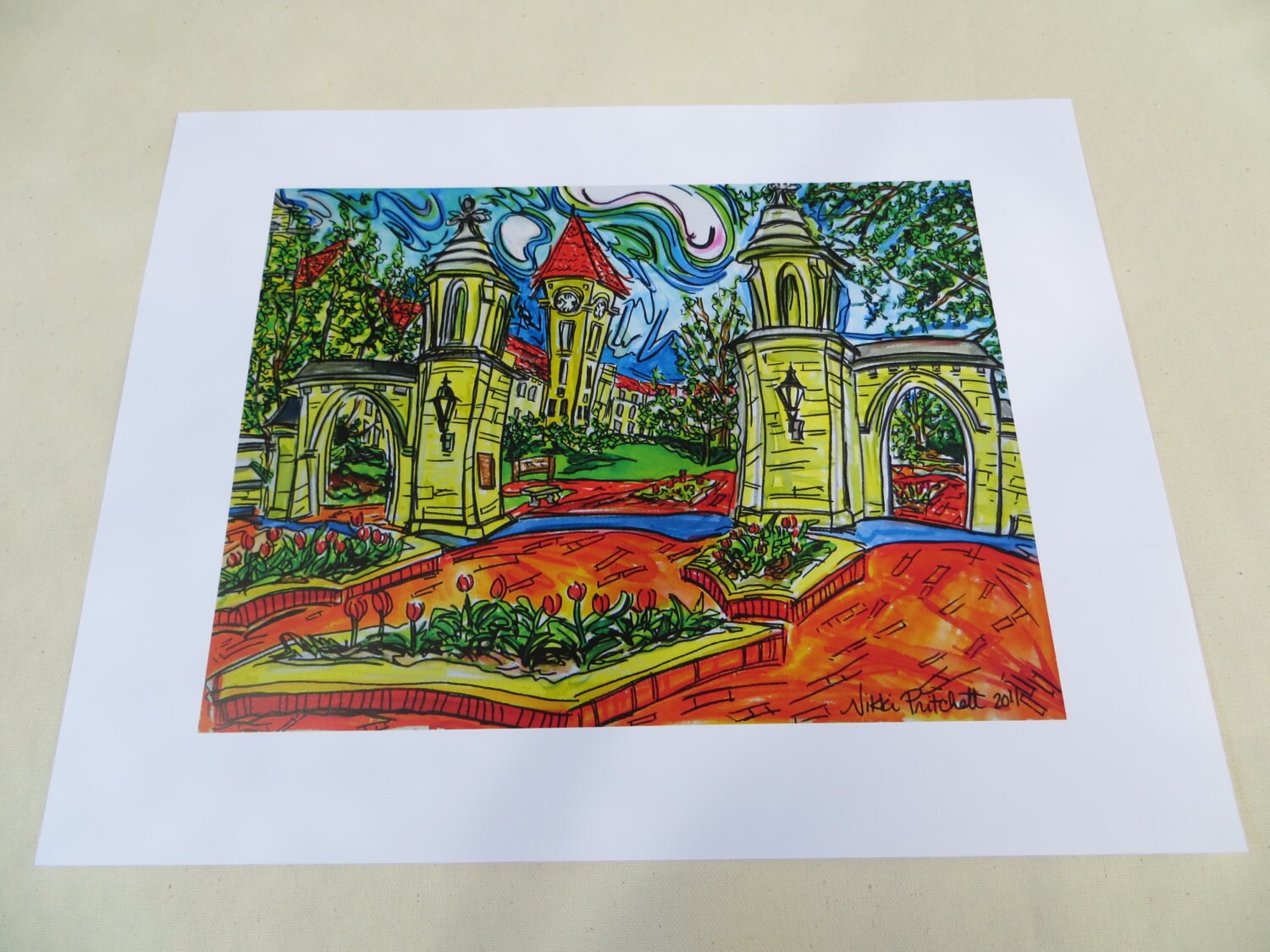 Indiana University, IU Sample Gates, Hoosiers, 11 X 14 Signed Print - Etsy