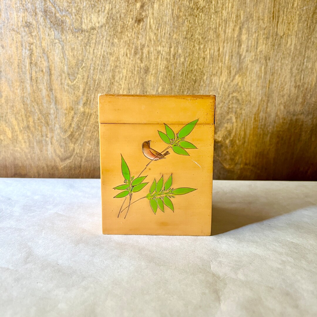 Vintage Bamboo Trinket Box - Etsy