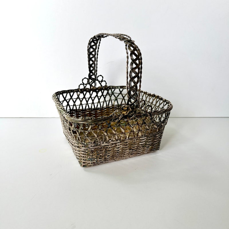 Silver Catchall Basket - Etsy