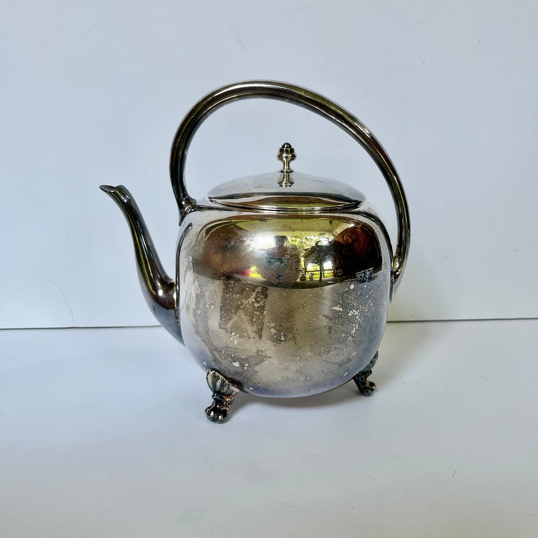 Antique Edwardian Silverplate Tea Pot // Art Nouveau // Art Deco - Etsy
