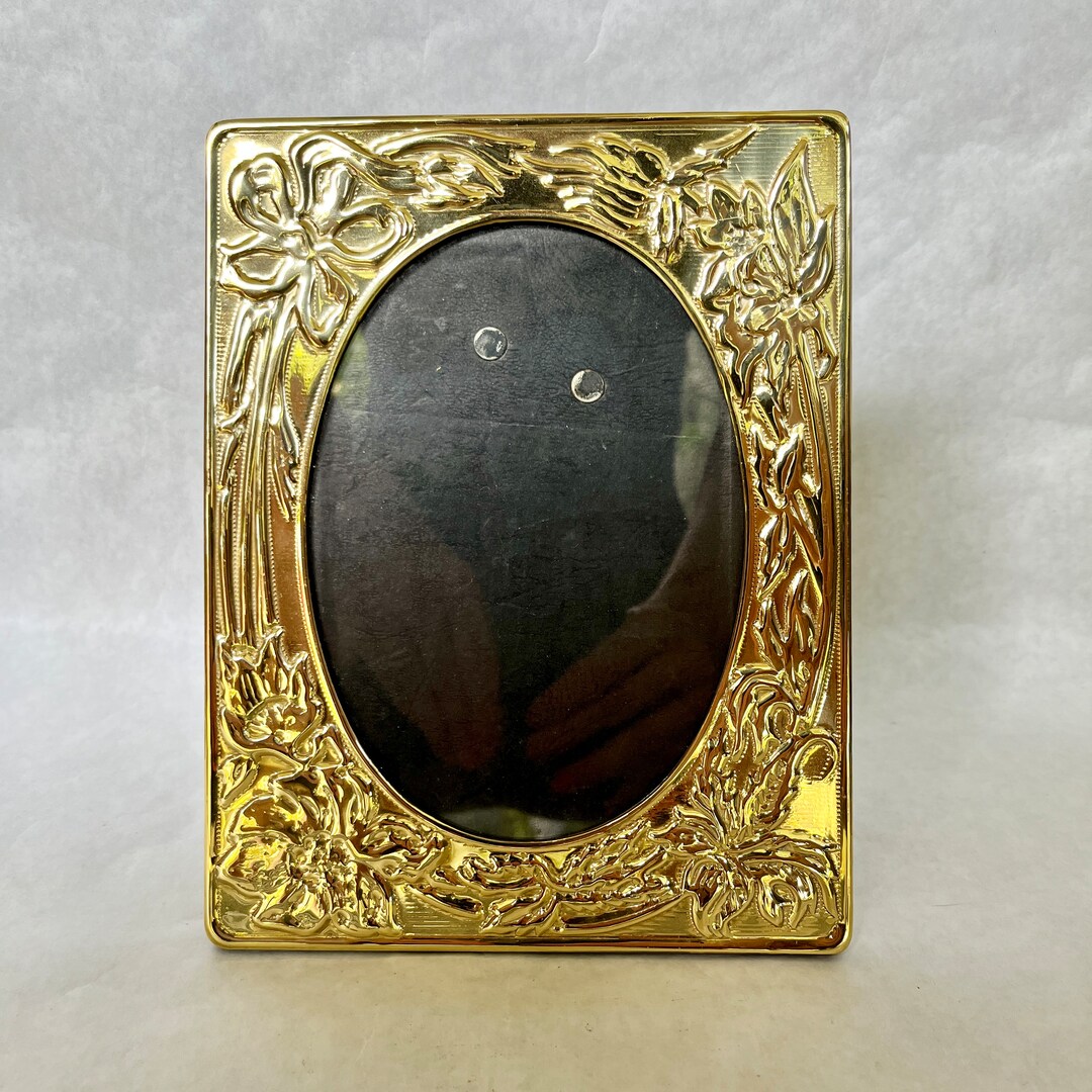 Vintage Brass Tabletop Frame With Floral Motif - Etsy