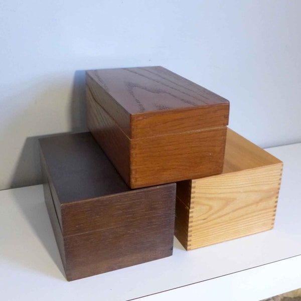 Wood Index Card Box - Etsy