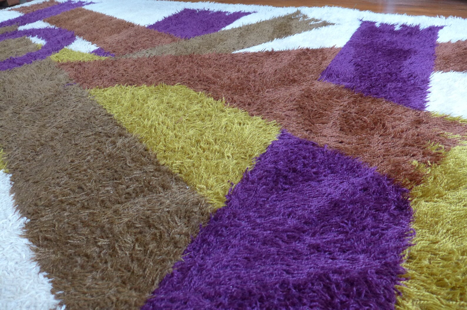 Large Abstract Rya Rug Vintage Hand Knotted Wool Rug 9 X 6 | Etsy