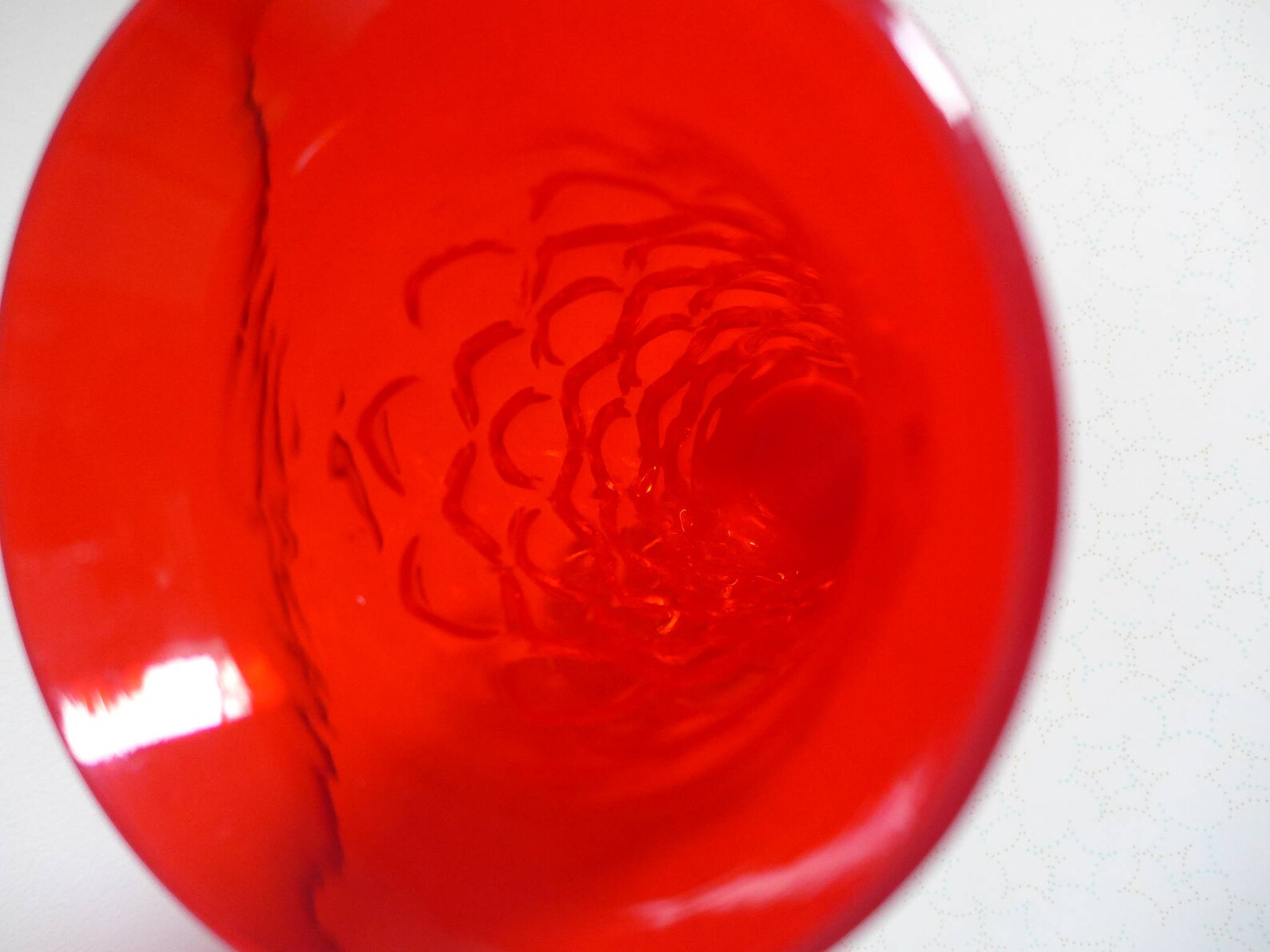 Vintage Red Bubble Glass Vase Hand Blown Mid Century Modern Glass Vase ...