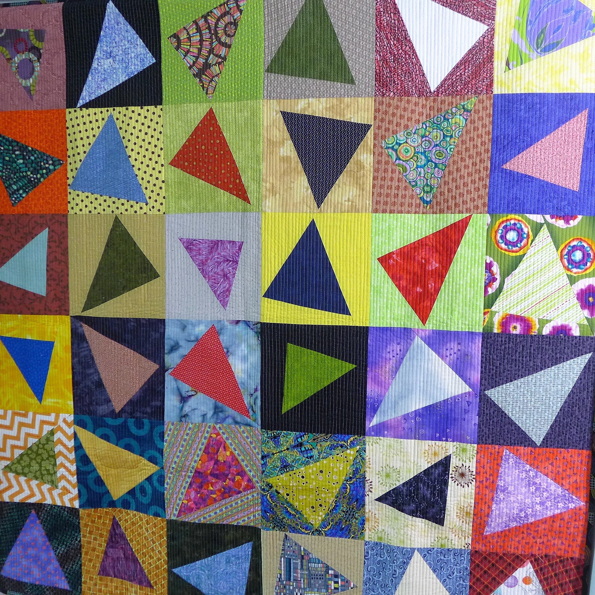 Crazy Triangles Square Quilt Wall Hanging Handmade Lap Baby - Etsy.de