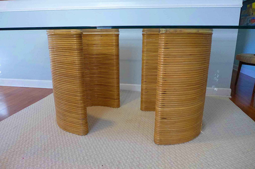 Vintage Pencil Reed Dining Table Gabriella Crespi Style Mid Century ...
