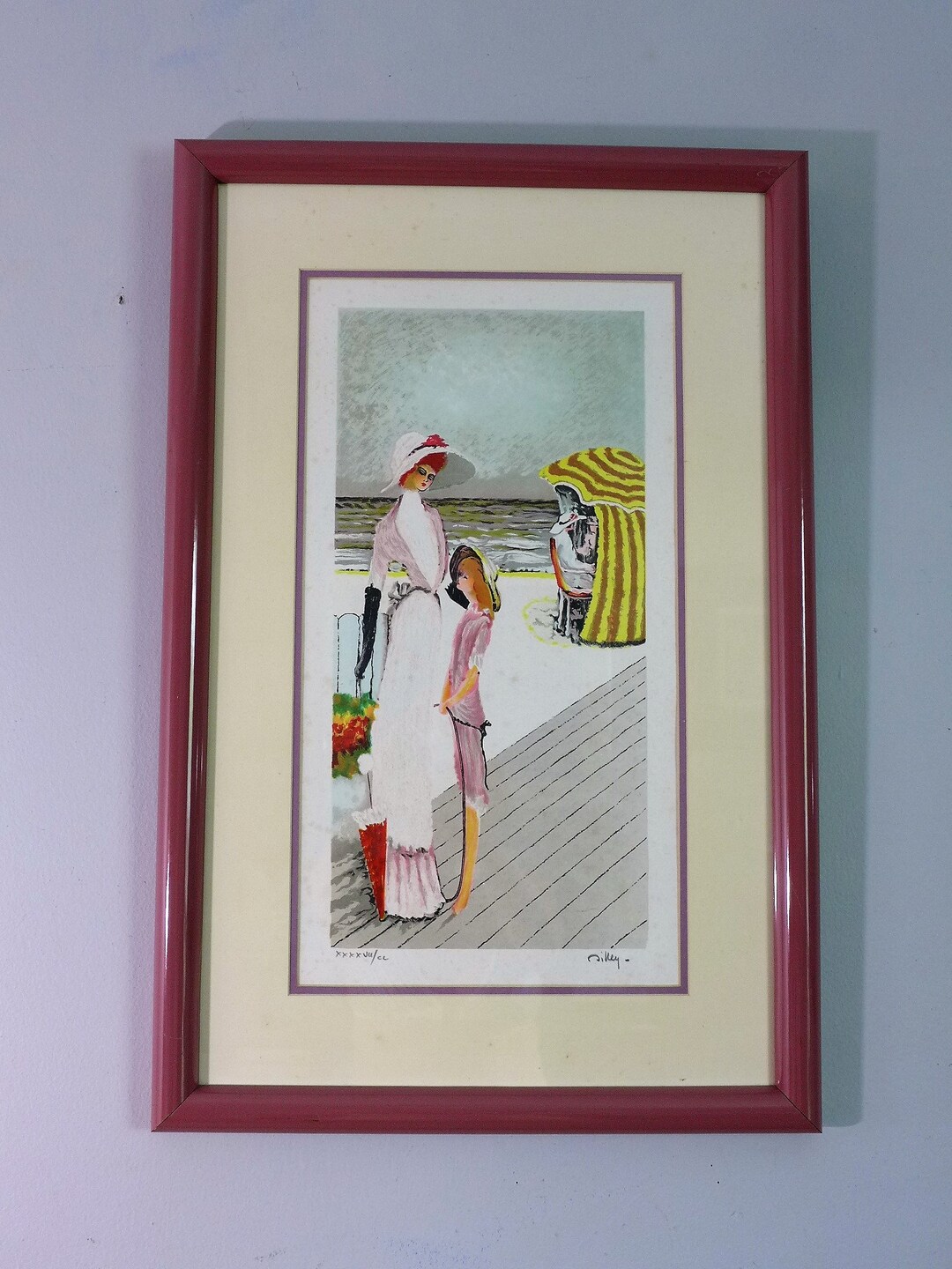 Ramon Dilley Deauville Beach Portrait Original Signed Lithograph With ...