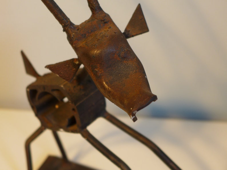 Vintage Welded Metal Antelope Sculpture Reclaimed Parts Gazelle Signed ...