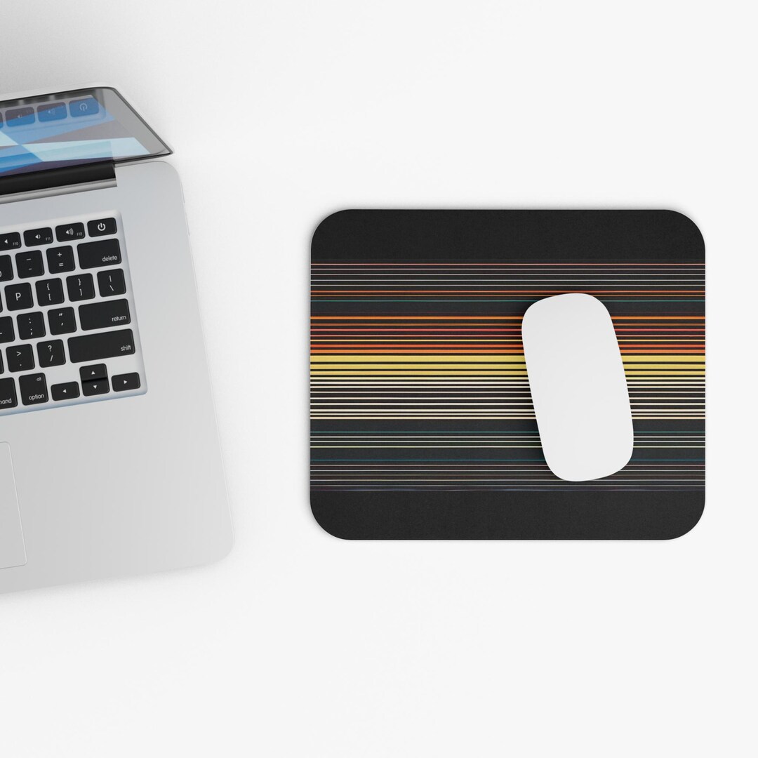 Modern Art Mouse Pad: Retro Color Gradient Stripe Design - Etsy