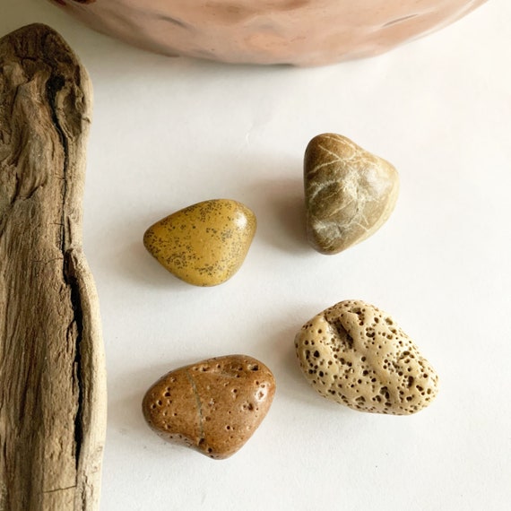 Natural Beach Stone Refrigerator Magnets Set of 4 Rock Magnets | Etsy