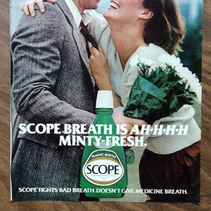 1980s Scope Mouthwash Original Magazine Advertisement - Etsy