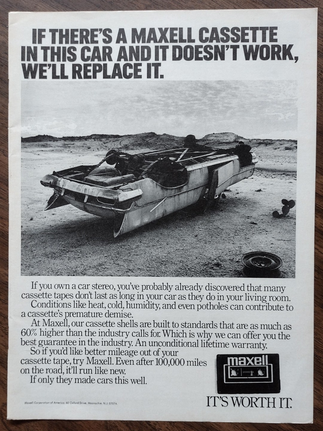 1980s Maxwell Cassette Tape Original Magazine Advertisement - Etsy