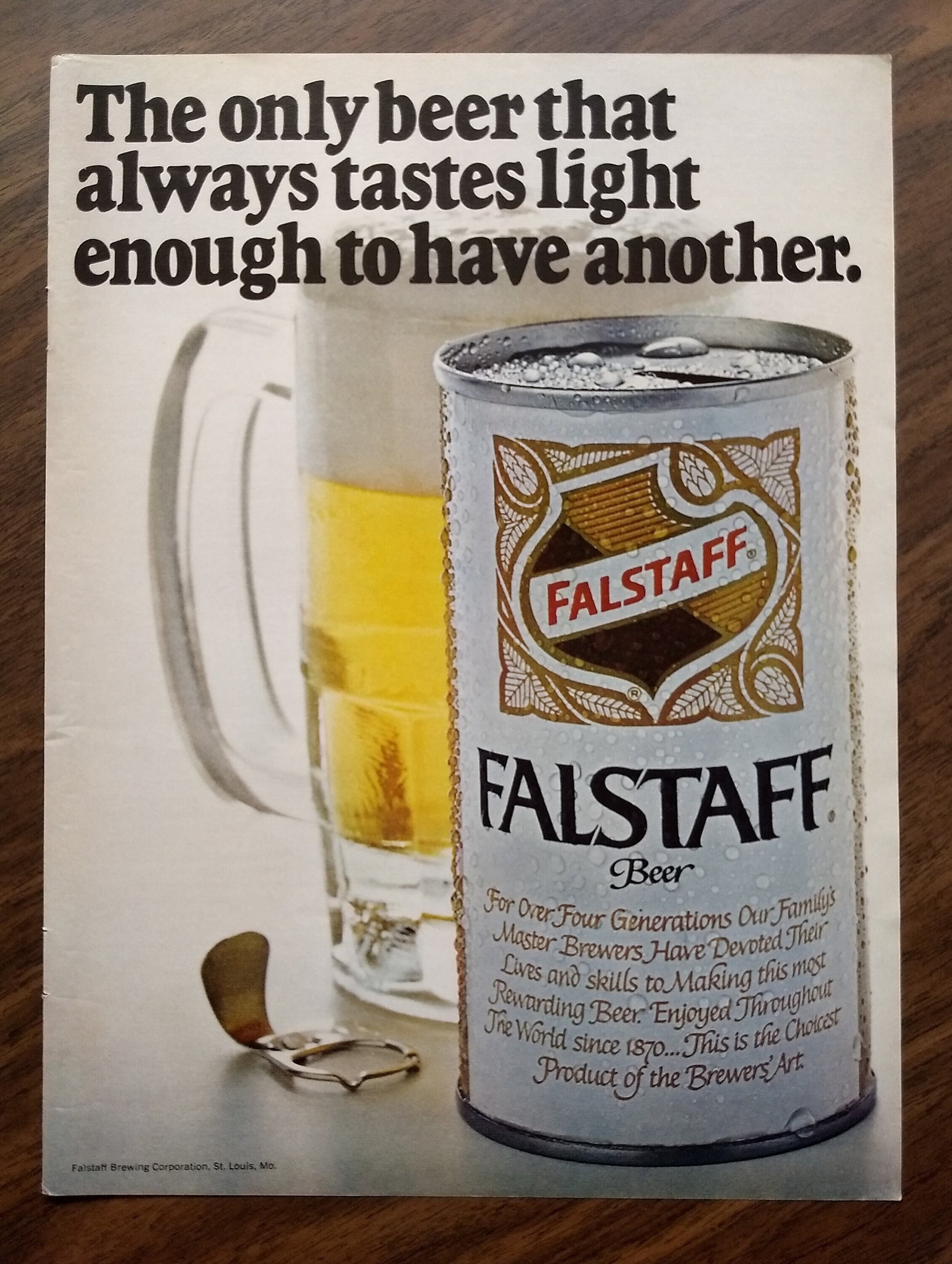 1970s Falstaff Beer Original Magazine Advertisement - Etsy