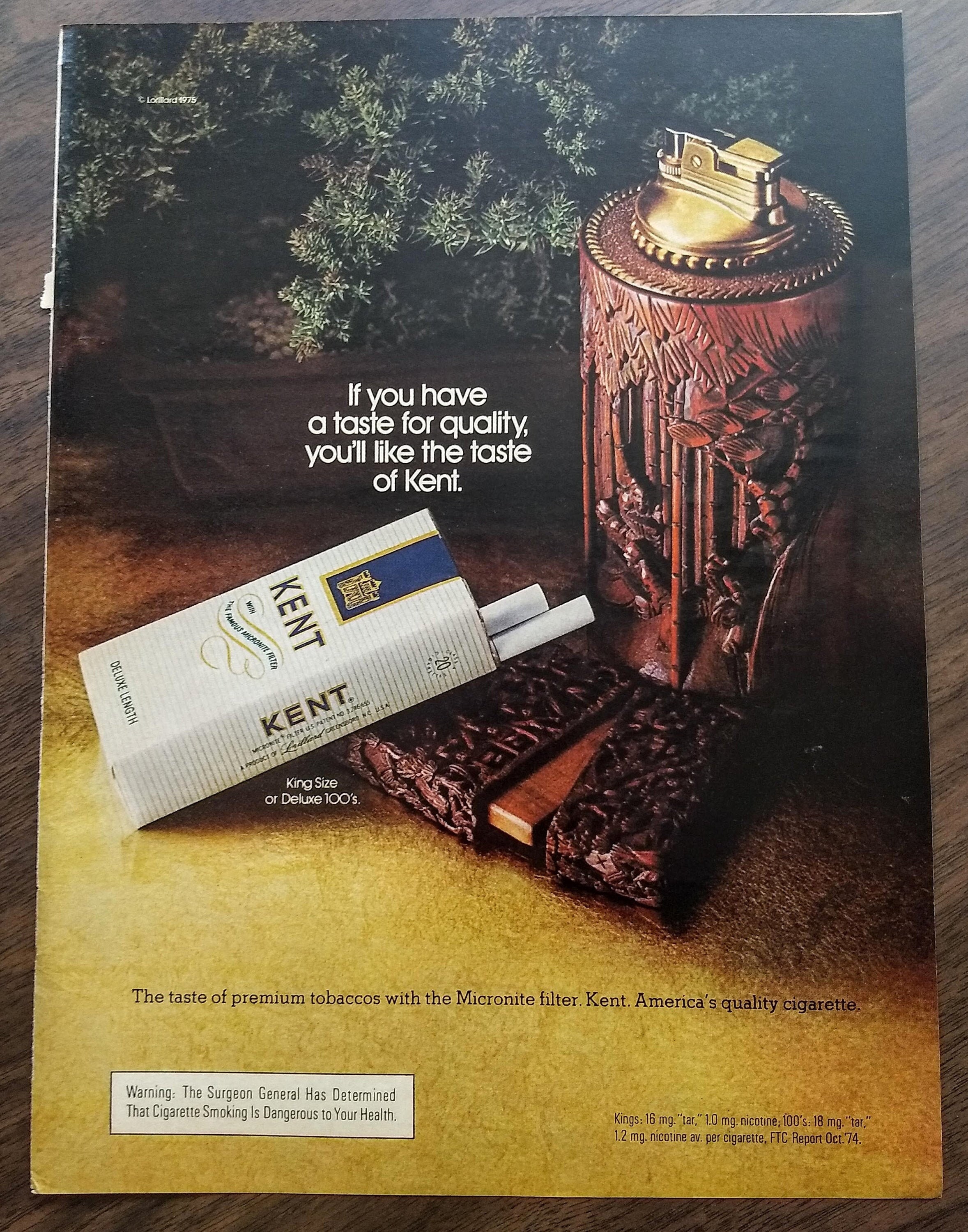 1970s Kent Cigarettes Original Magazine Advertisement - Etsy