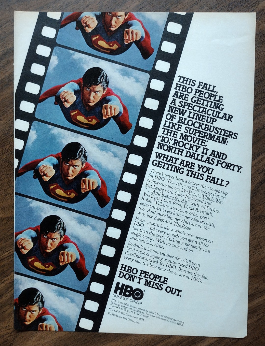 1980s HBO Original Magazine Advertisement - Etsy