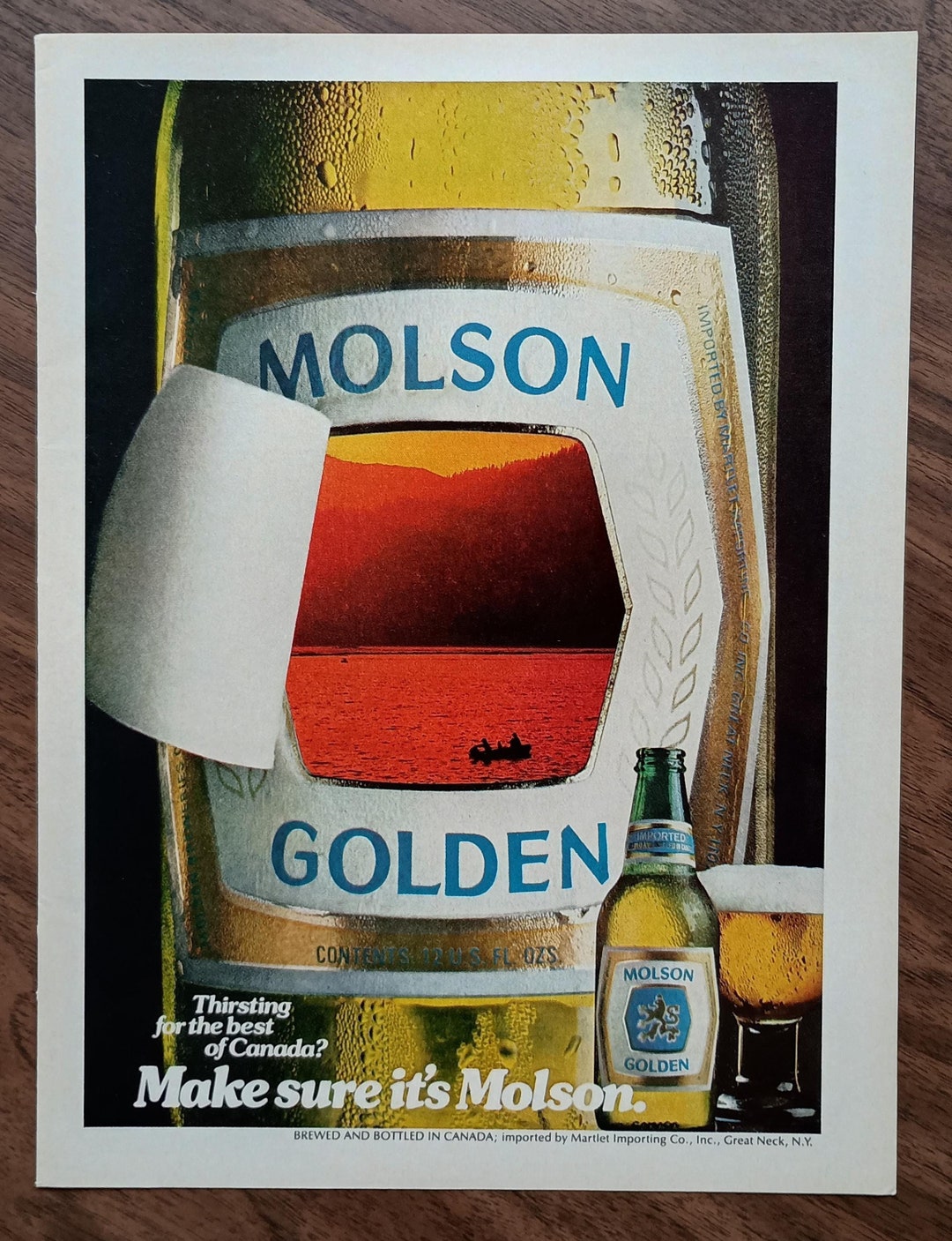 1980s Molson Golden Original Magazine Advertisement - Etsy