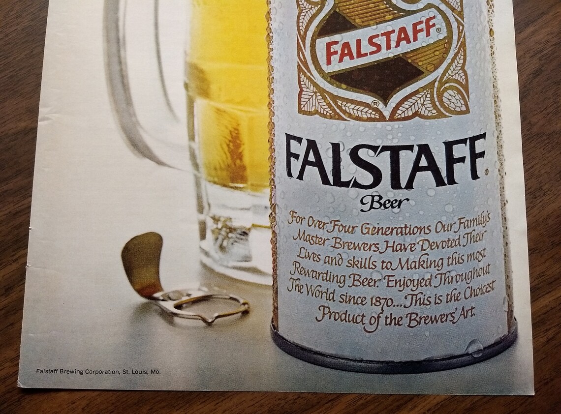 1970s Falstaff Beer Original Magazine Advertisement - Etsy