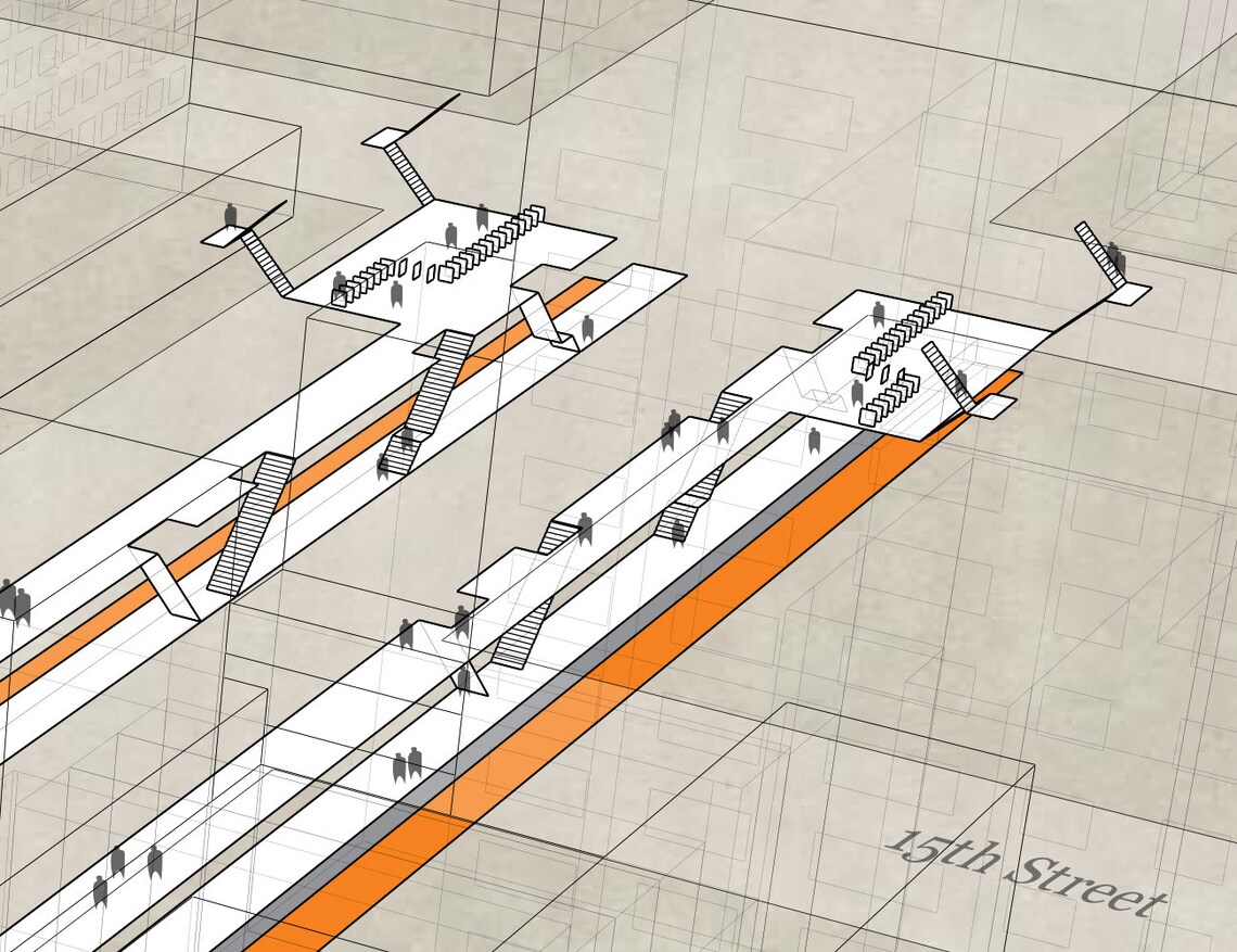 X-ray 14th Street PATH Train + 14th Street Subway Station Poster - Etsy